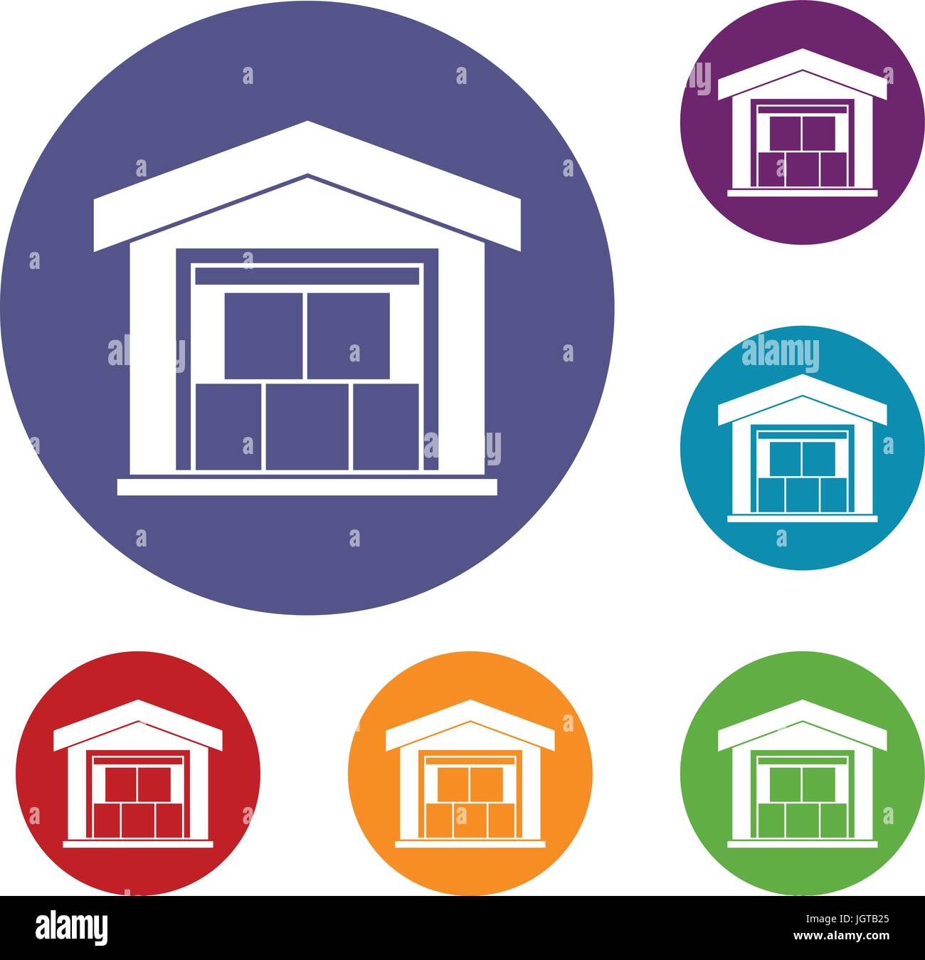 Warehouse building icons set Stock Vector Image & Art - Alamy