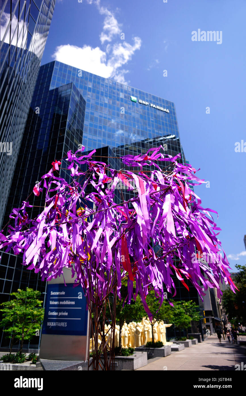 Montreal,Canada,9 July,2017.Urban Forest artwork in front of the BNP ...