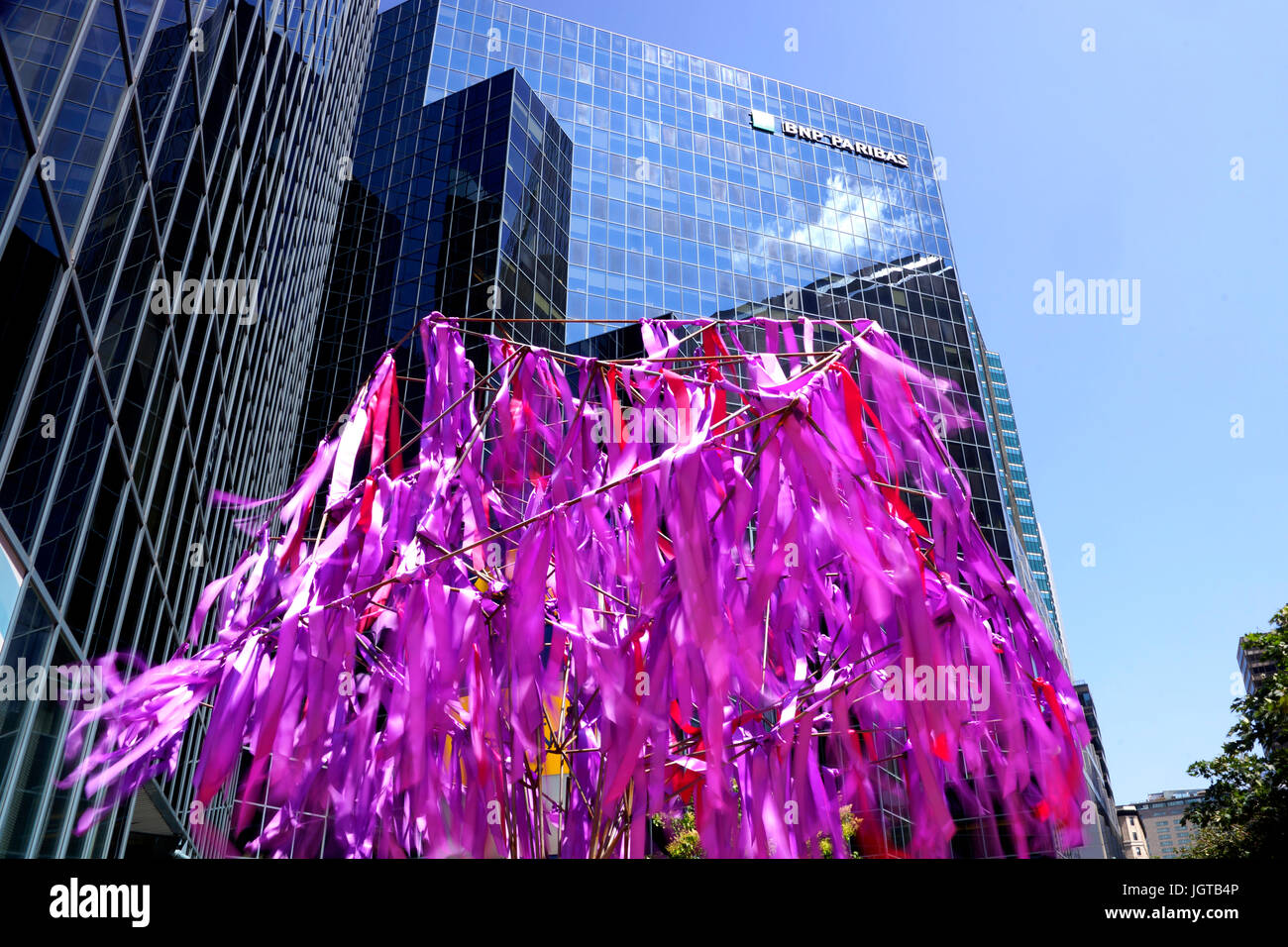 Montreal,Canada,9 July,2017.Urban Forest artwork in front of the BNP ...