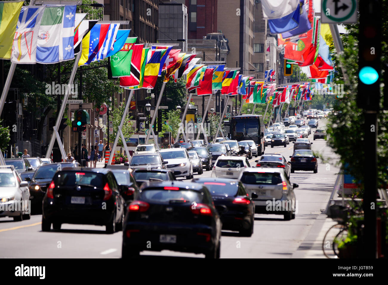 Montreal,Canada,9 July,2017.Sherbrooke street in Montreal's downtown ...