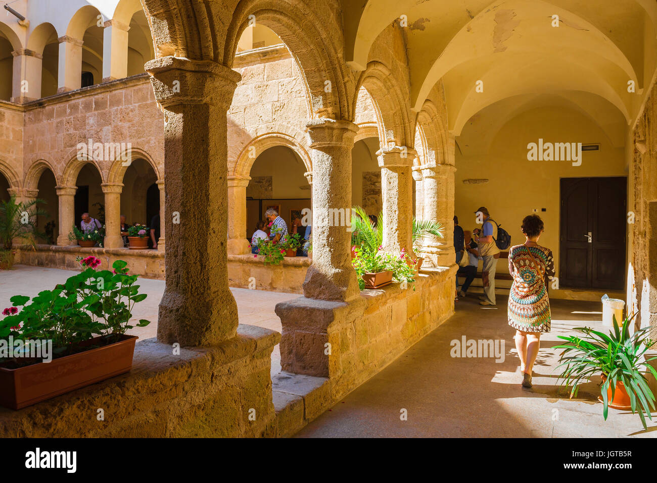 Cloister Mediterranean church, the 14th century cloisters of the San ...
