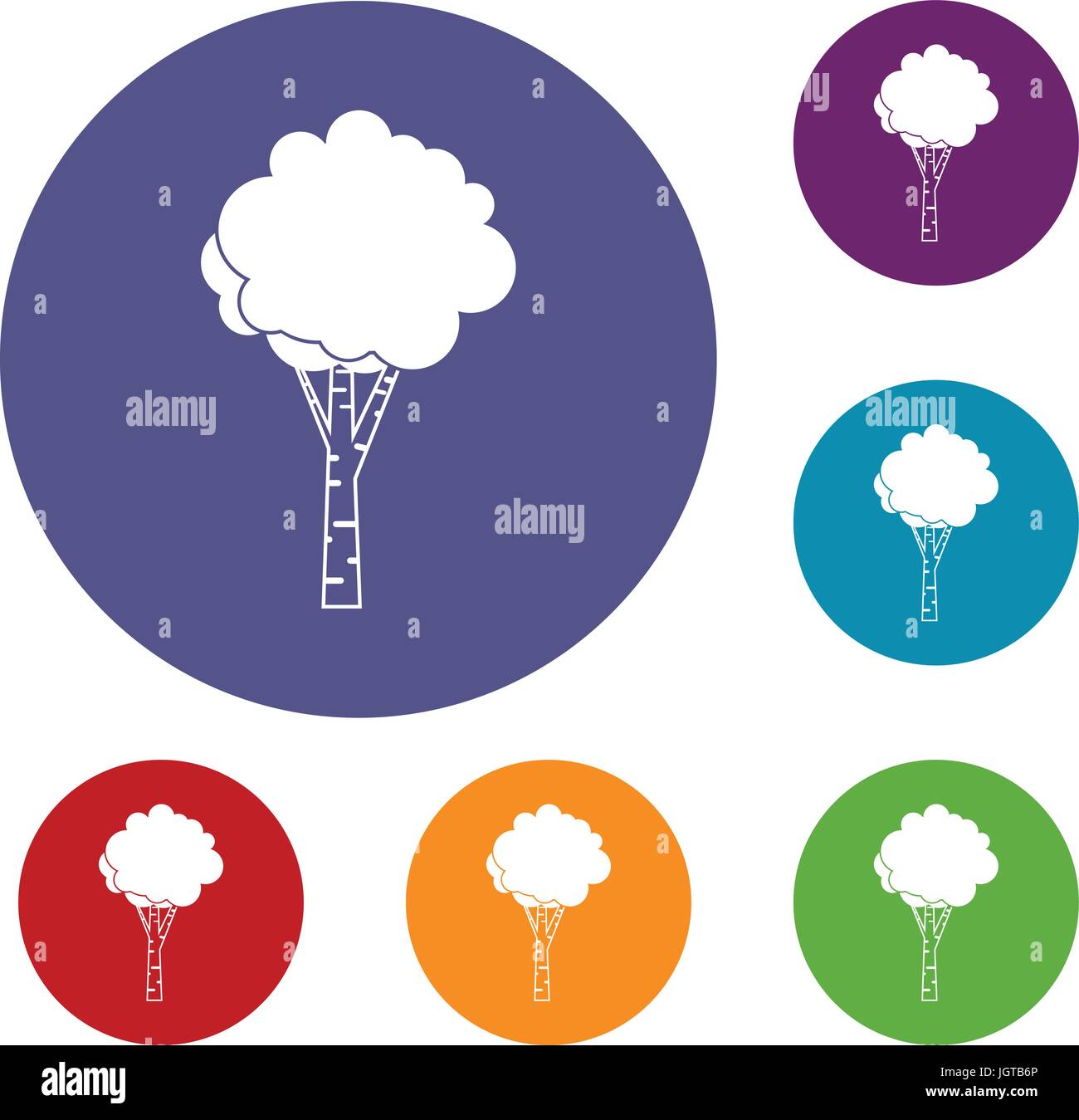 Birch icons set Stock Vector Image & Art - Alamy