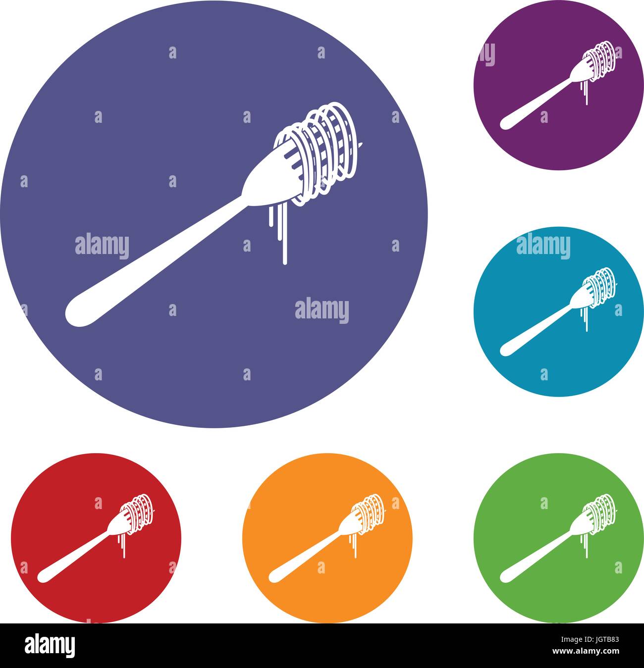 Spaghetti on a fork icons set Stock Vector Image & Art - Alamy