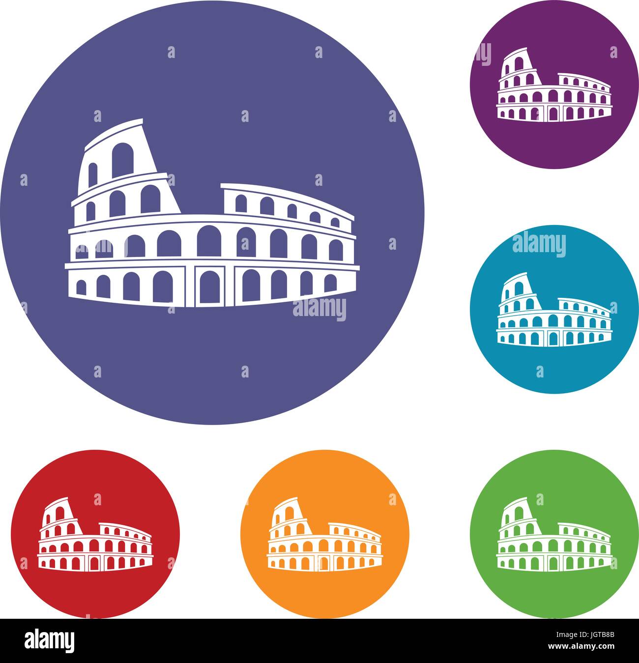 Roman Colosseum icons set Stock Vector Image & Art - Alamy