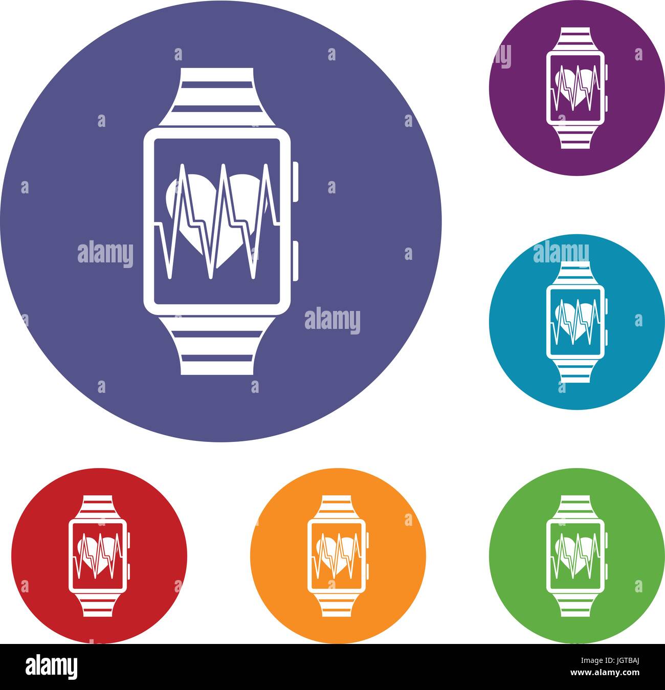 Smartwatch with sport app icons set Stock Vector Image & Art - Alamy