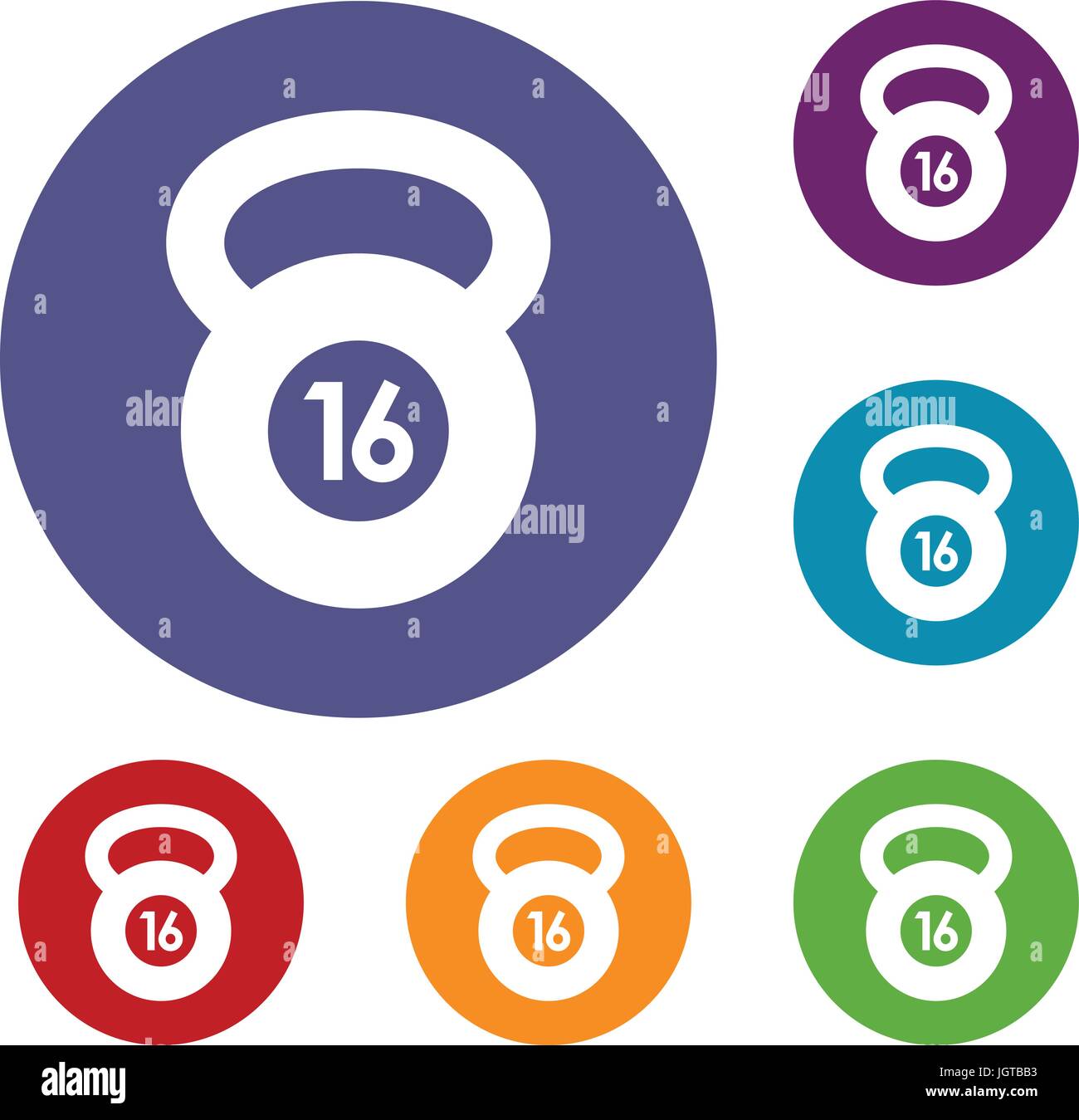 Kettlebell icons set Stock Vector Image & Art - Alamy