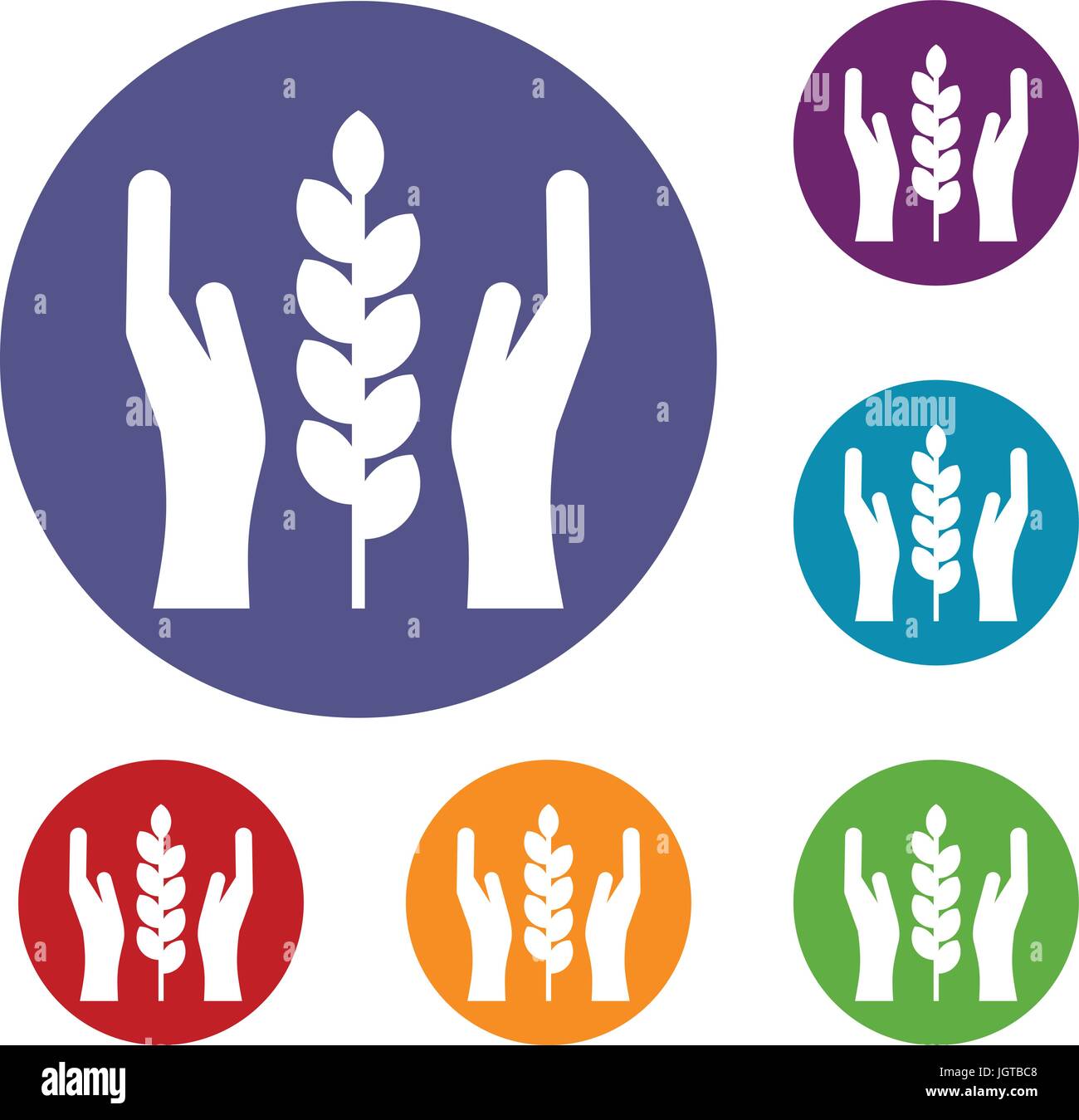 Hands and ear of wheat icons set Stock Vector Image & Art - Alamy