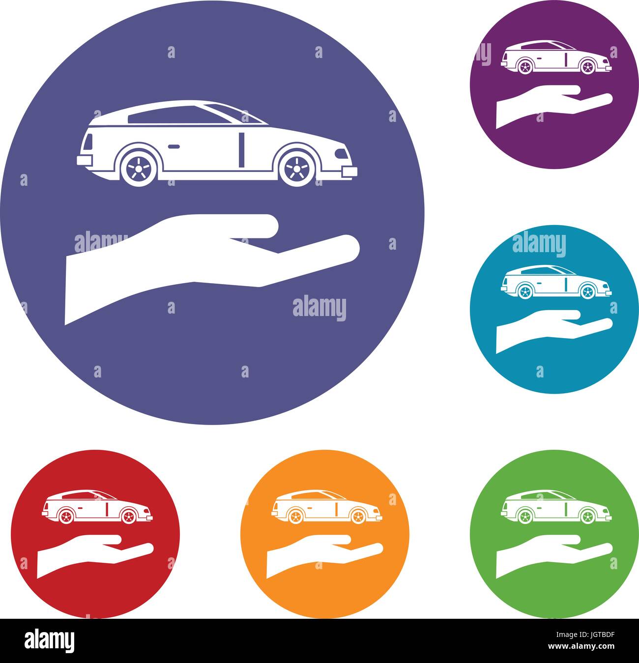 Hand and car icons set Stock Vector Image & Art - Alamy
