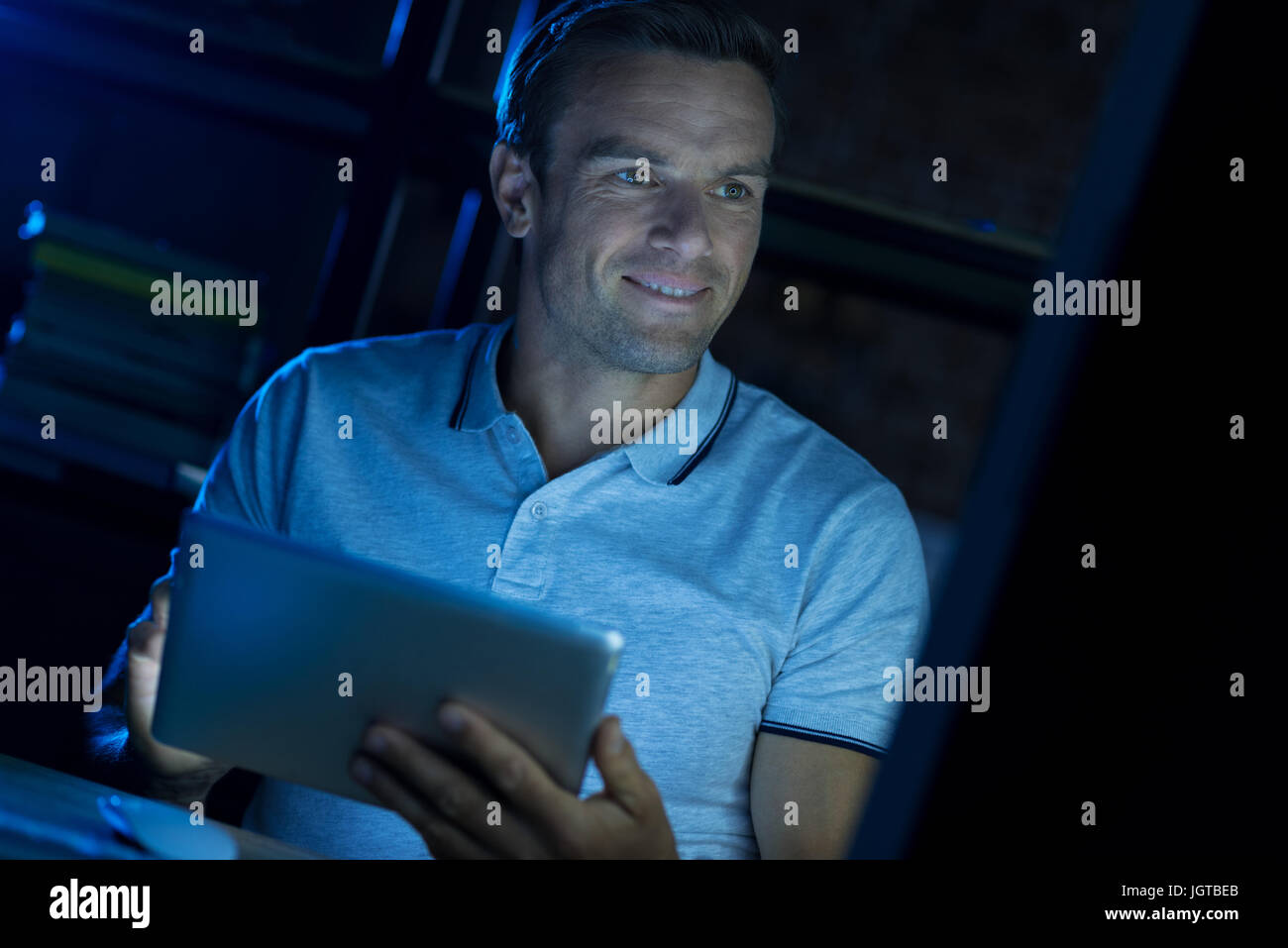 Enthusiastic intelligent man dedicated to his work Stock Photo - Alamy