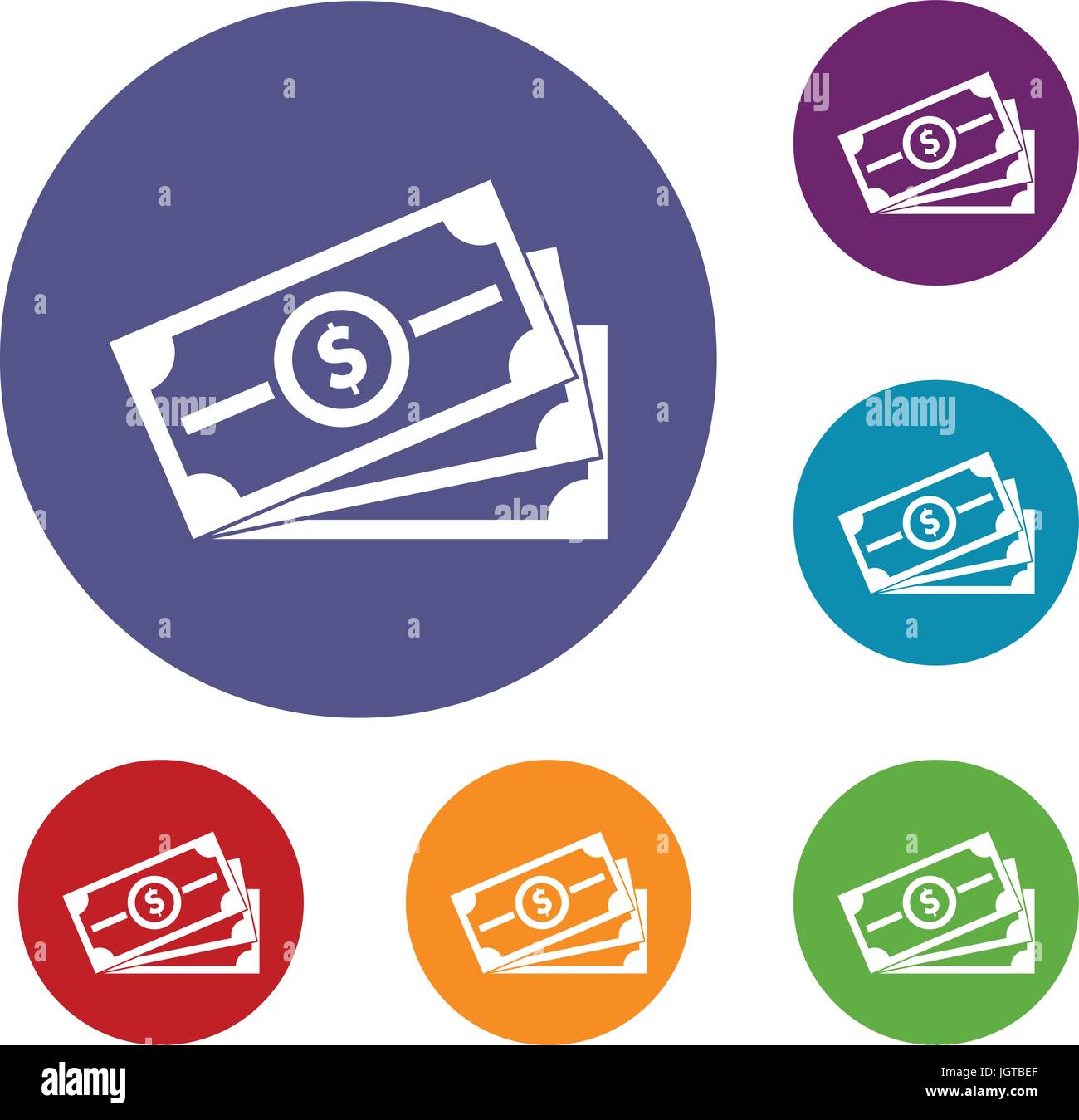 Stack of dollar bills icons set Stock Vector Image & Art - Alamy