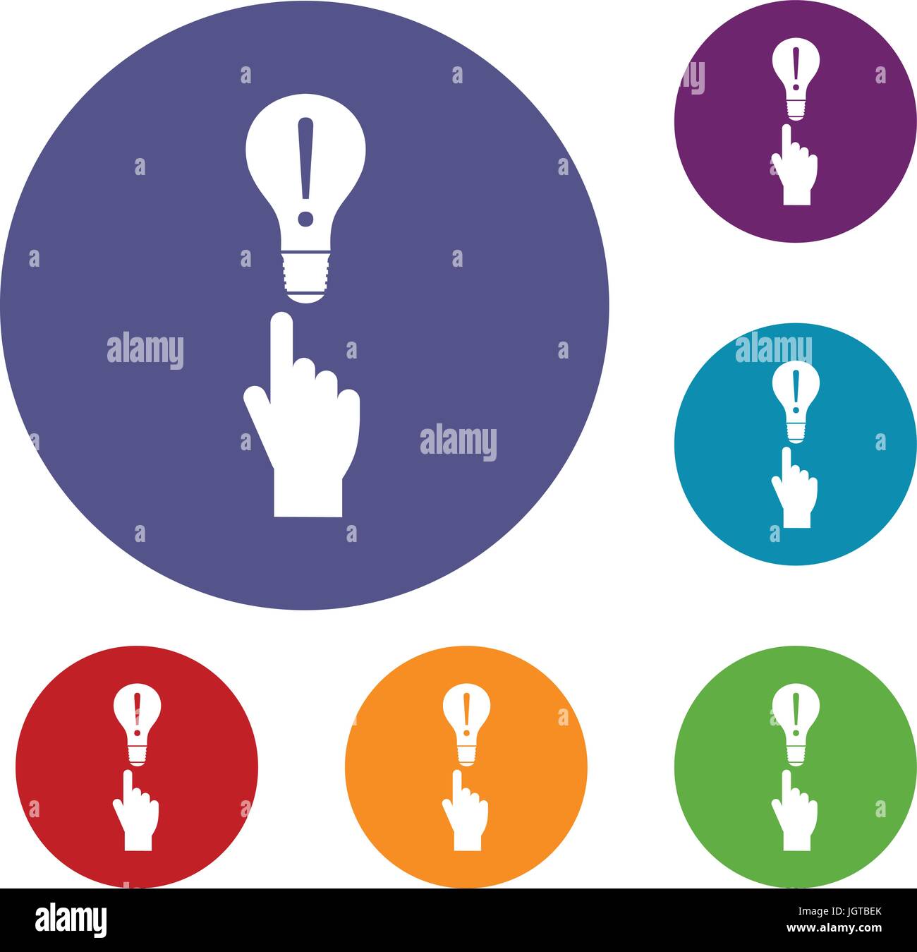 A finger pointer and light bulb icons set Stock Vector Image & Art - Alamy