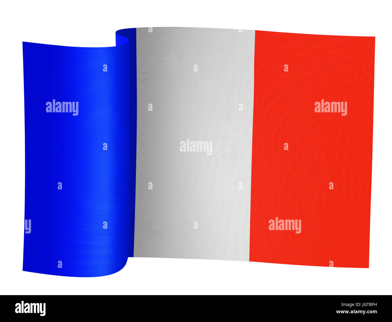 illustration of the French flag on a white background Stock Photo - Alamy