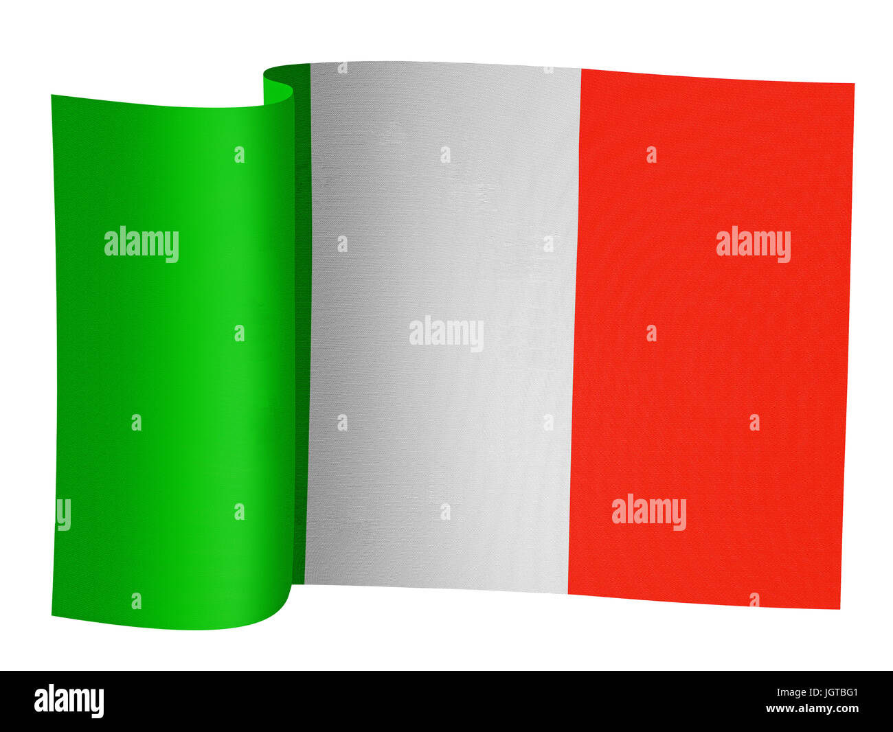illustration of the Italian flag on a white background Stock Photo - Alamy