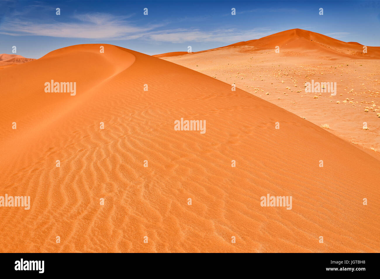 desert of namib with orange sand dunes Stock Photo - Alamy