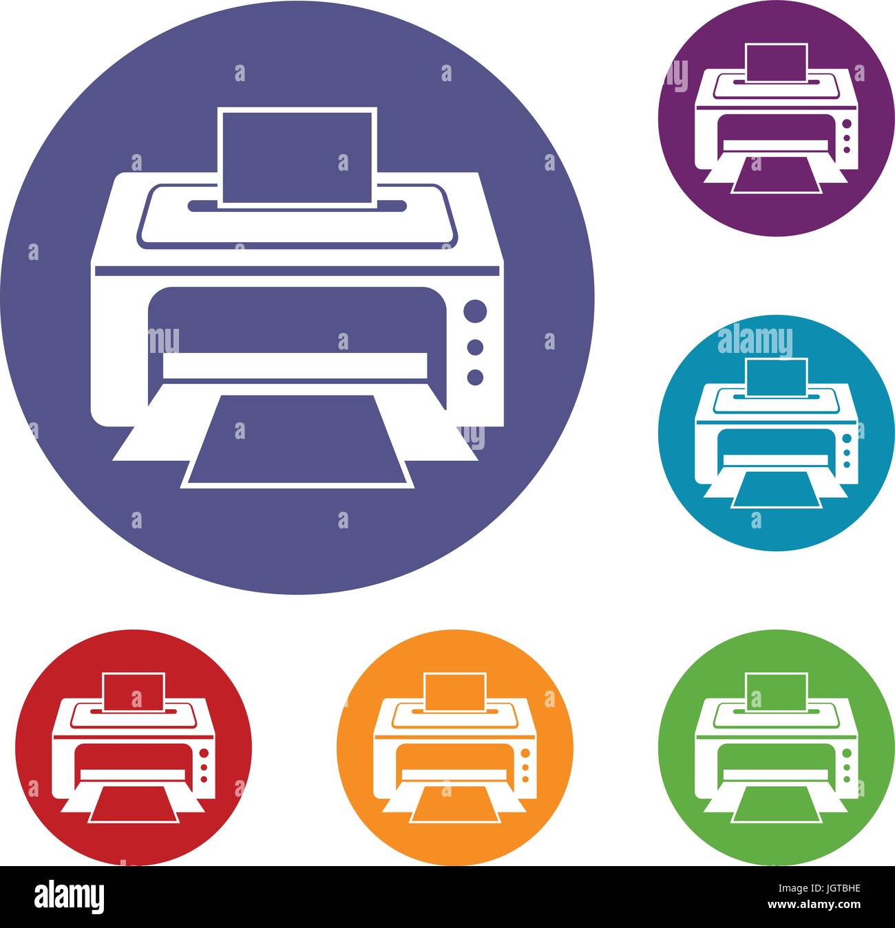 Printer icons set Stock Vector Image & Art - Alamy