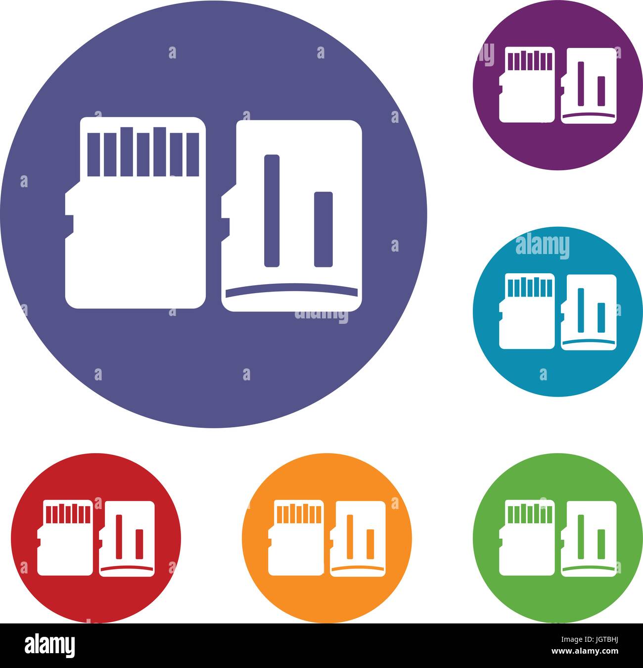 Both sides of SD memory card icons set Stock Vector Image & Art - Alamy