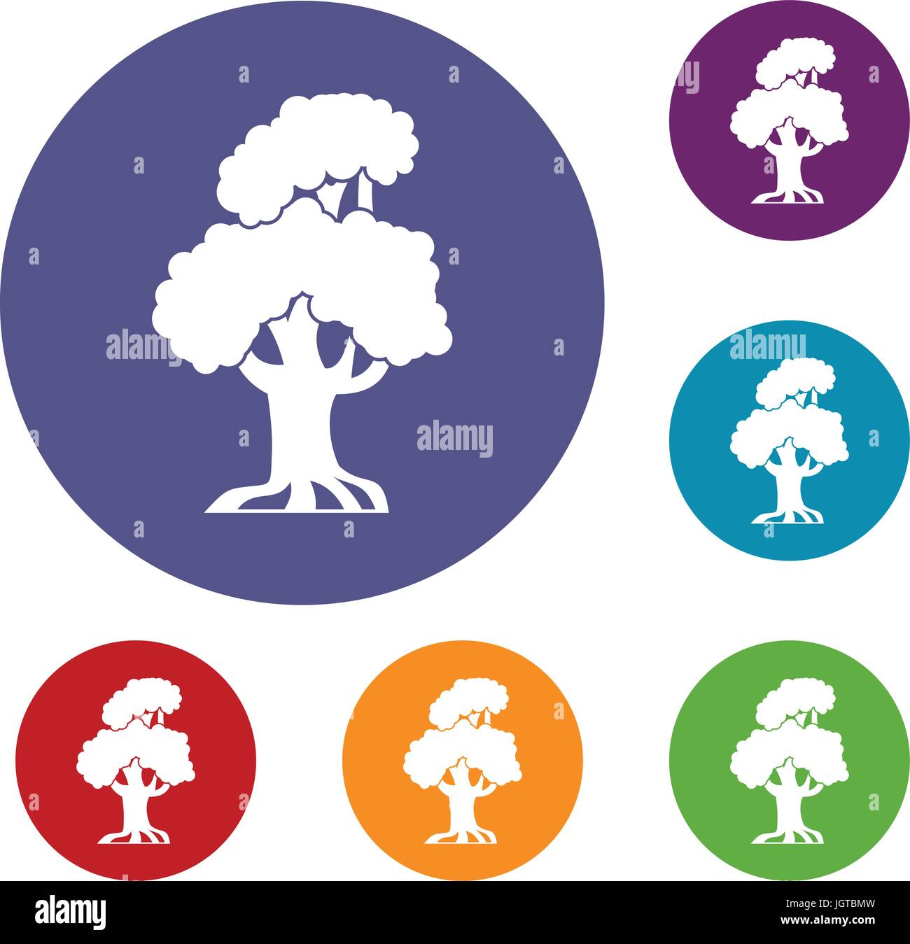 Oak icons set Stock Vector Image & Art - Alamy