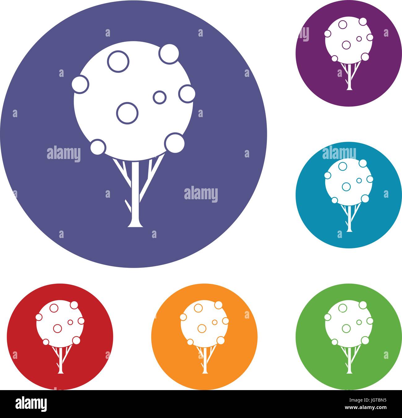 Tree with fruits icons set Stock Vector Image & Art - Alamy