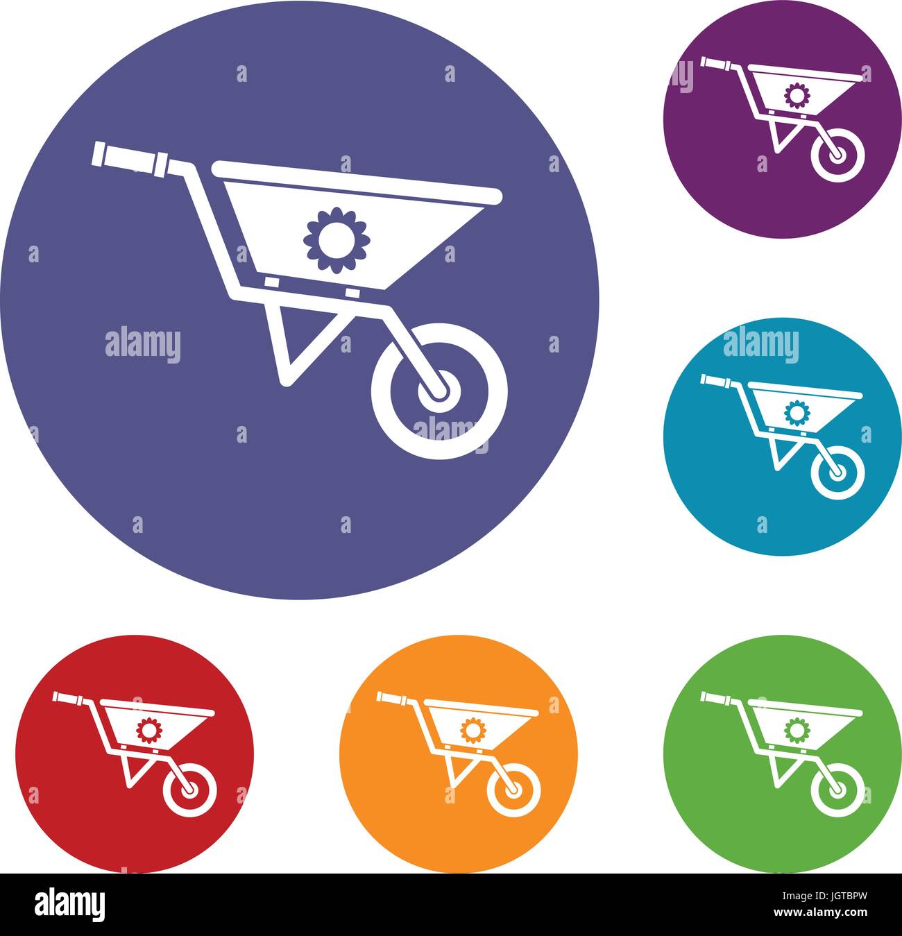 Wheelbarrow icons set Stock Vector Image & Art - Alamy