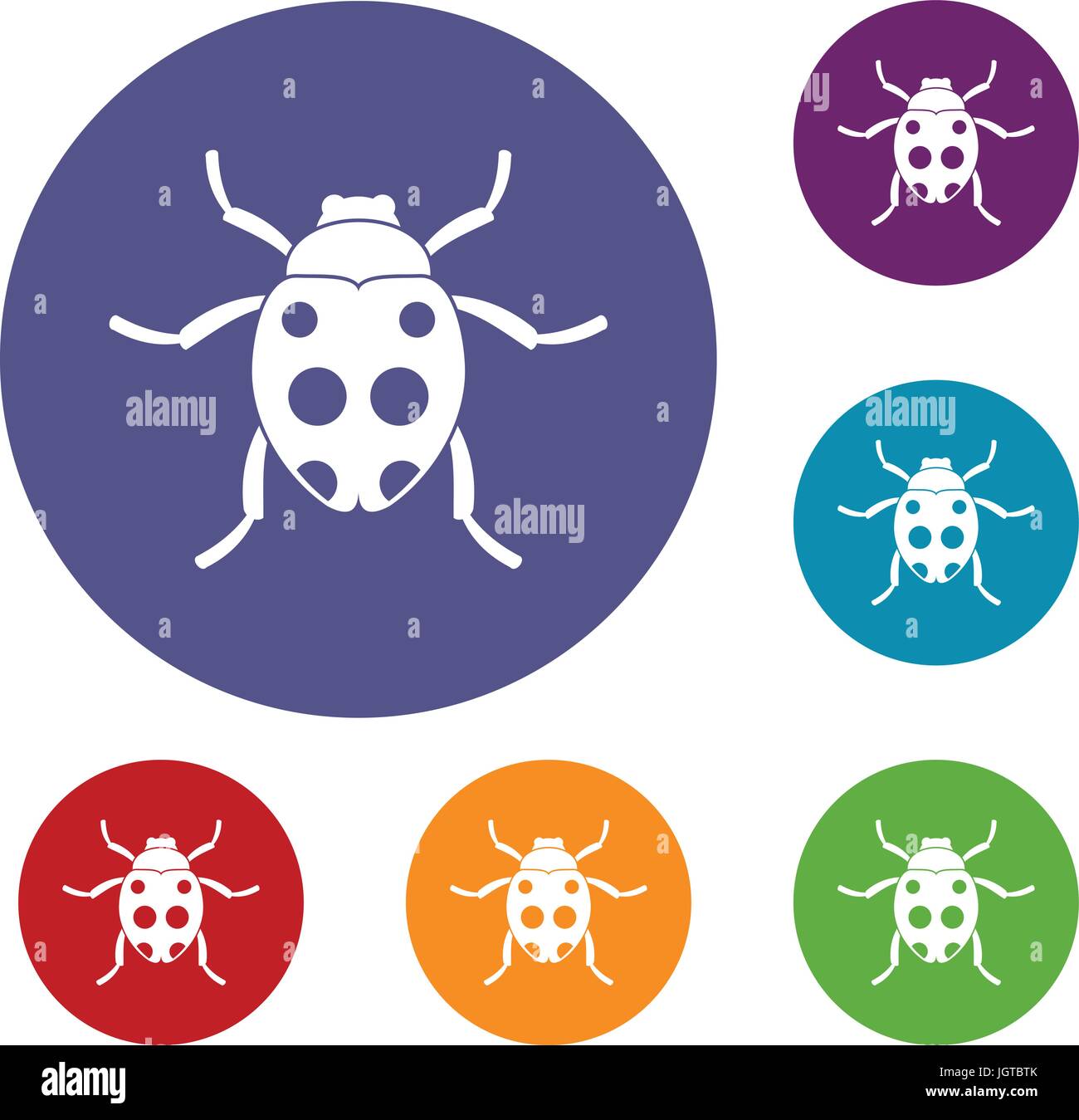 Ladybug icons set Stock Vector Image & Art - Alamy