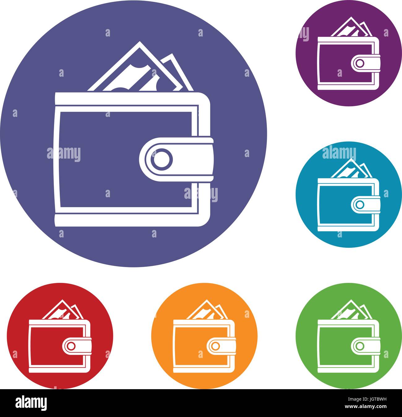 Leather purse icons set Stock Vector Image & Art - Alamy