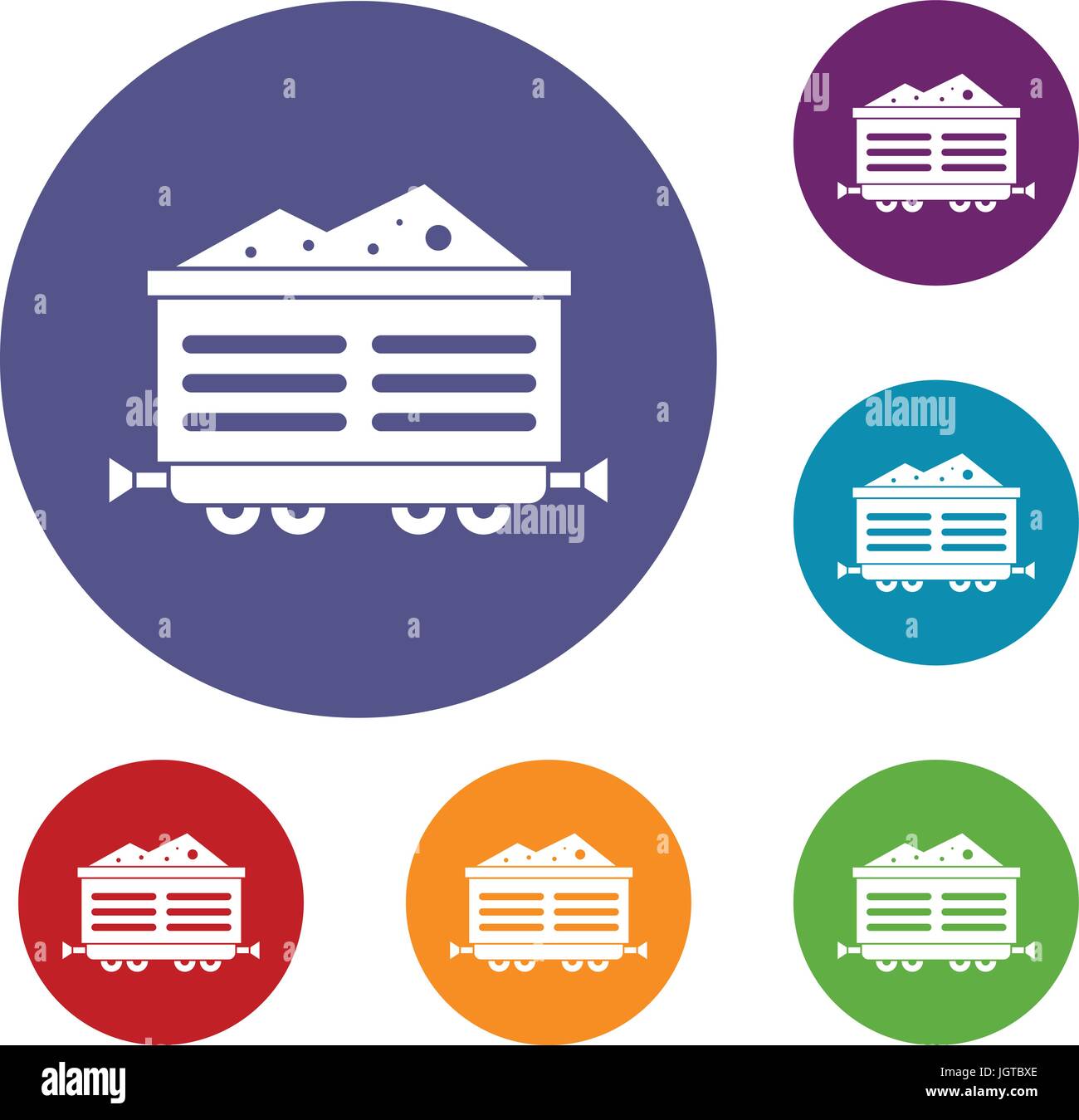 Train waggon with coal icons set Stock Vector Image & Art - Alamy