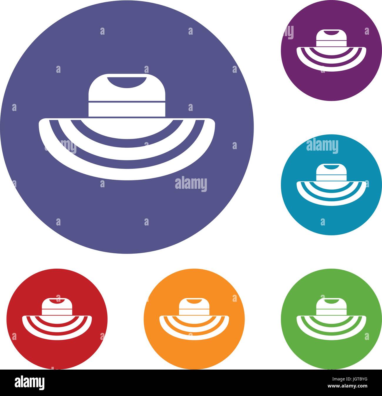 Women beach hat icons set Stock Vector Image & Art - Alamy