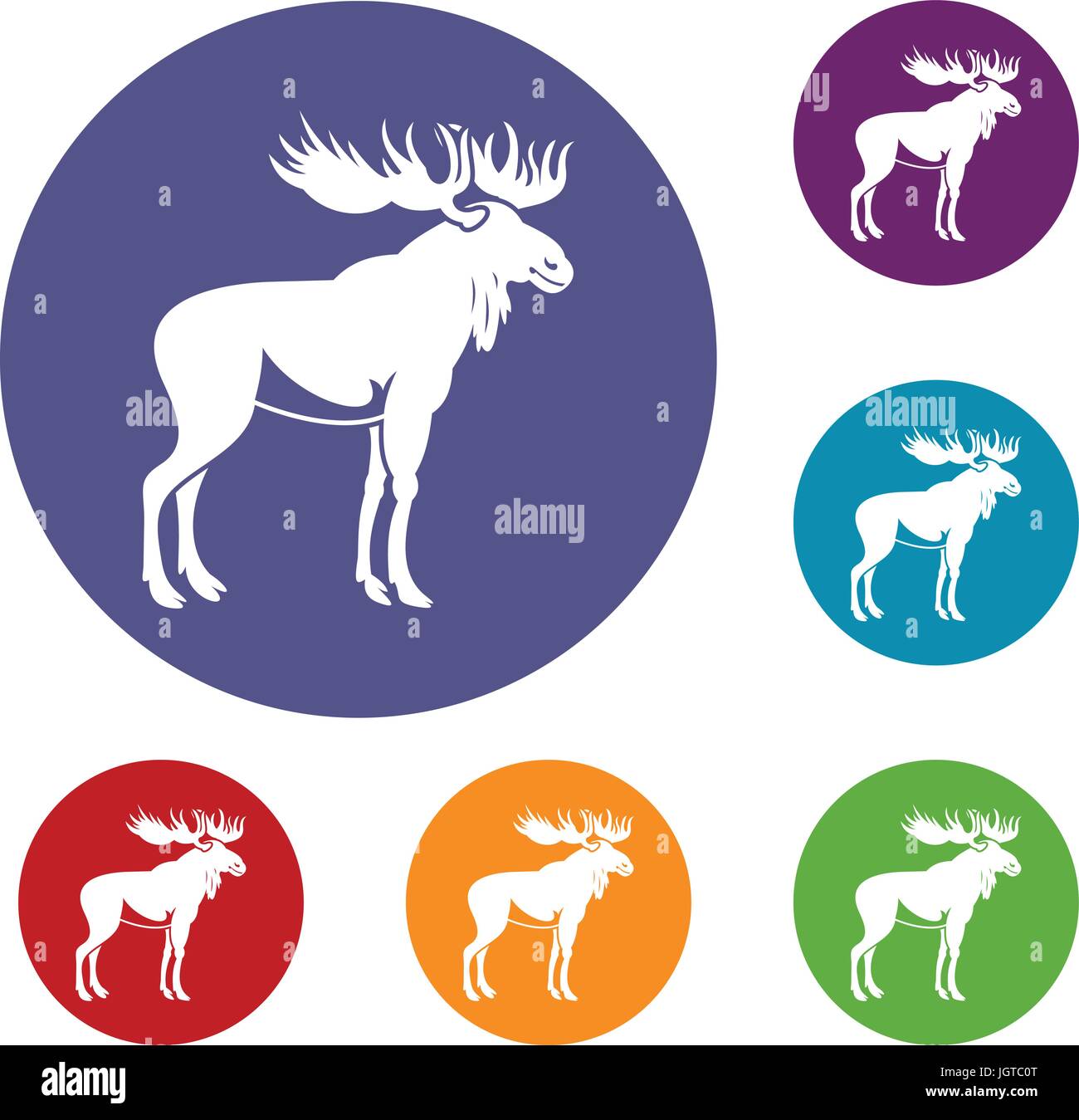 Moose icons set Stock Vector Image & Art - Alamy