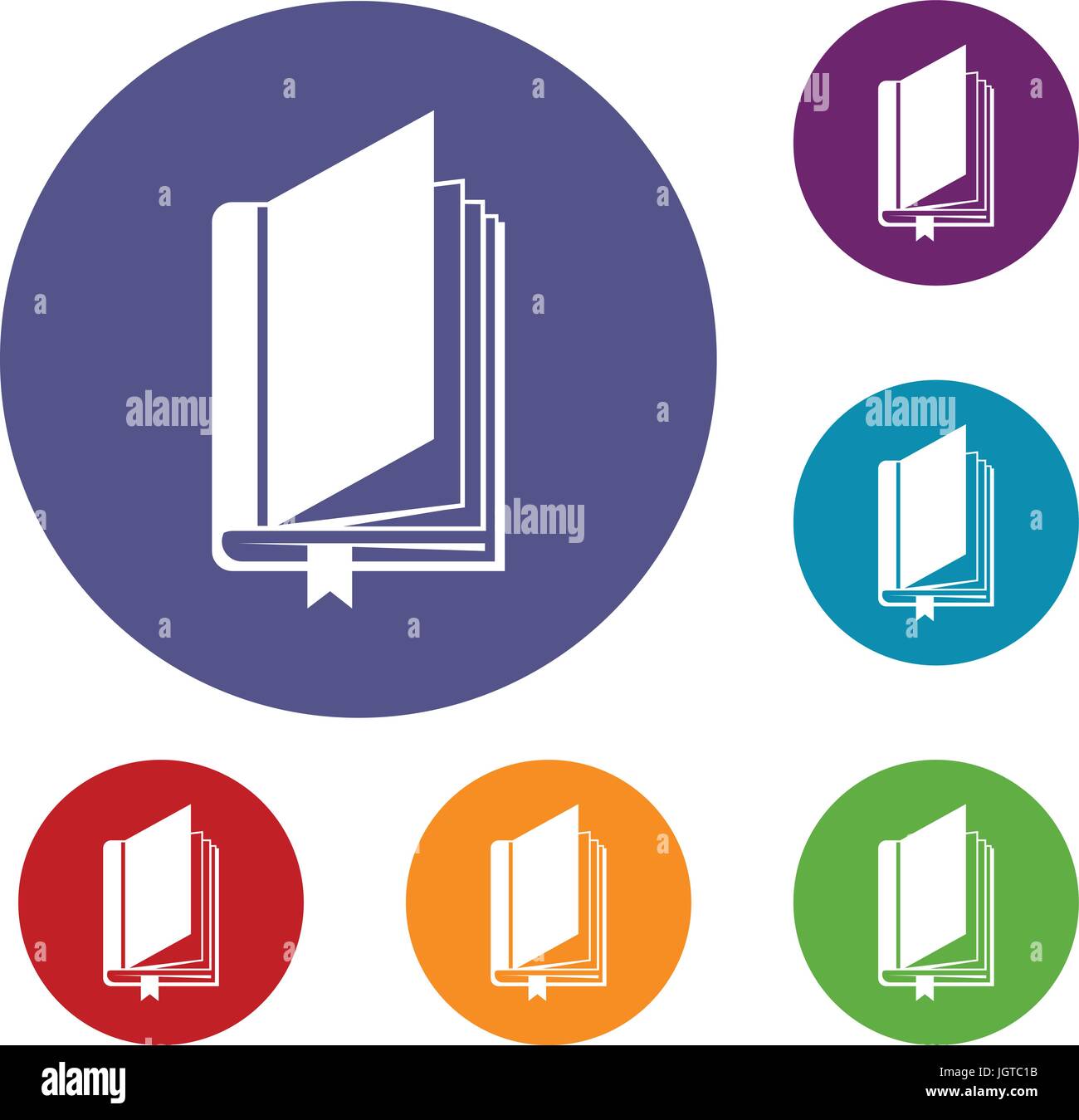 Book with bookmark icons set Stock Vector Image & Art - Alamy