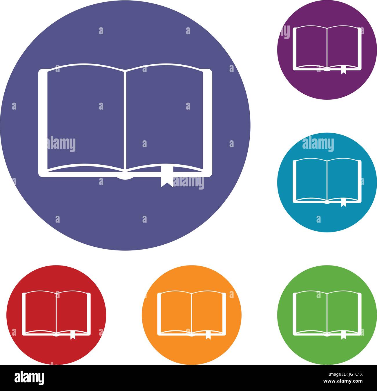 Open book with bookmark icons set Stock Vector Image & Art - Alamy