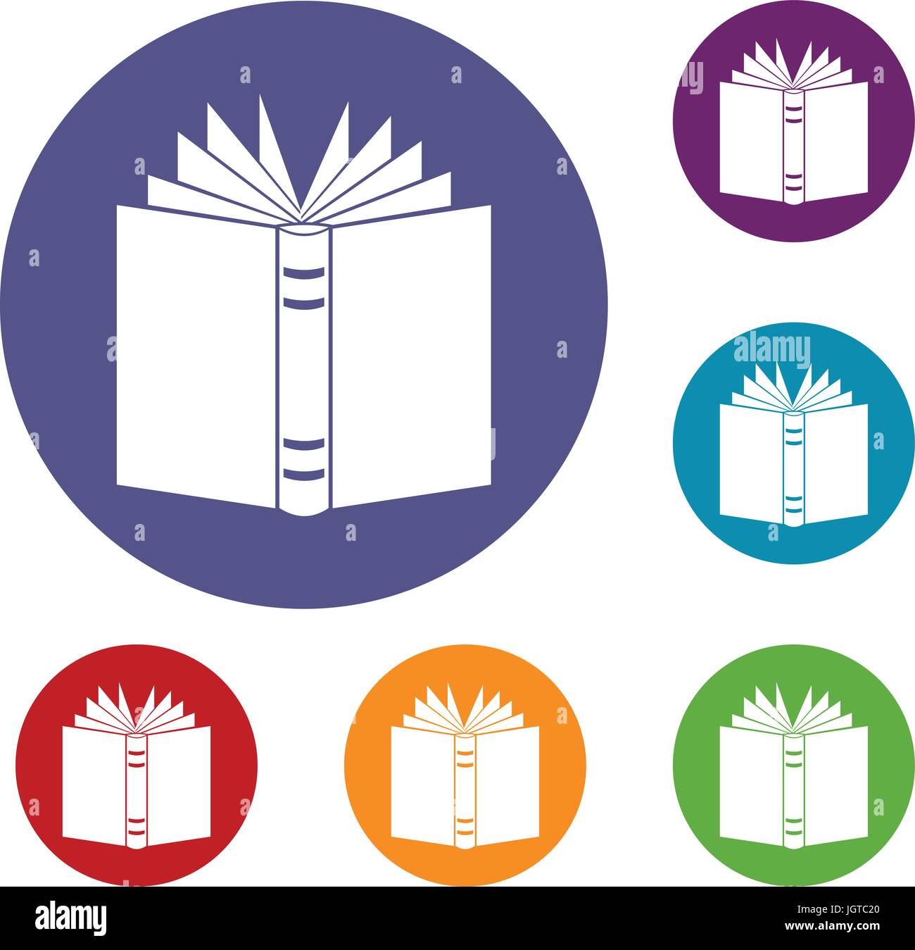 Open thick book icons set Stock Vector Image & Art - Alamy