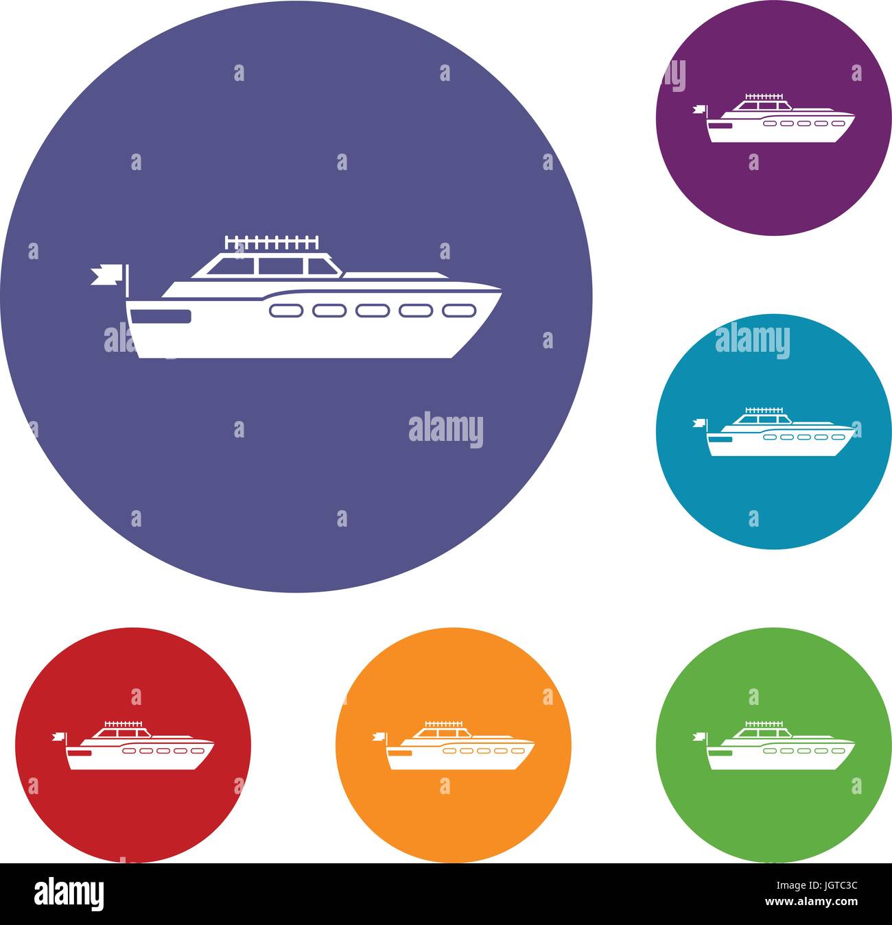 Big yacht icons set Stock Vector Image & Art - Alamy