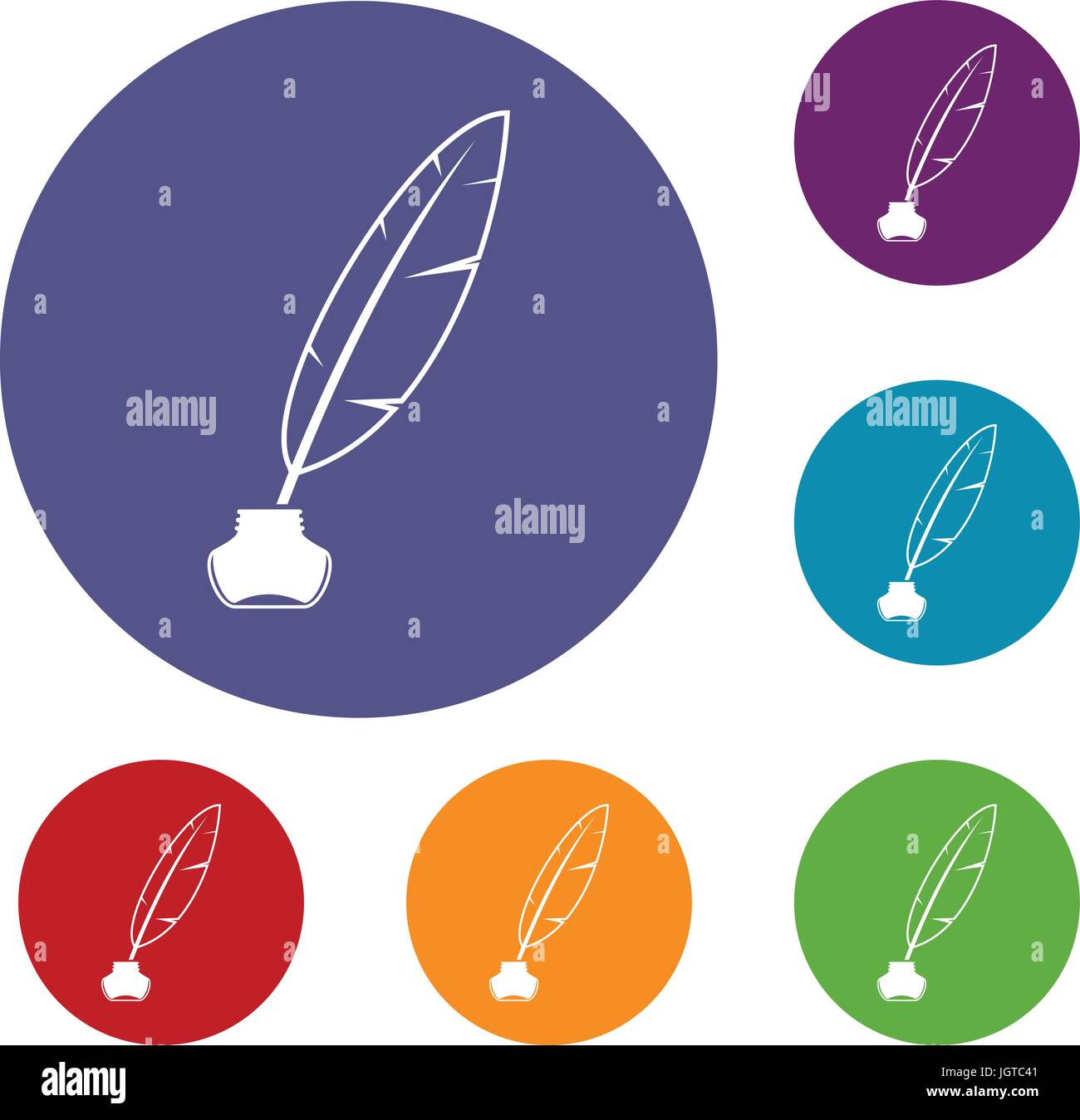 Ink with pen icons set Stock Vector Image & Art - Alamy