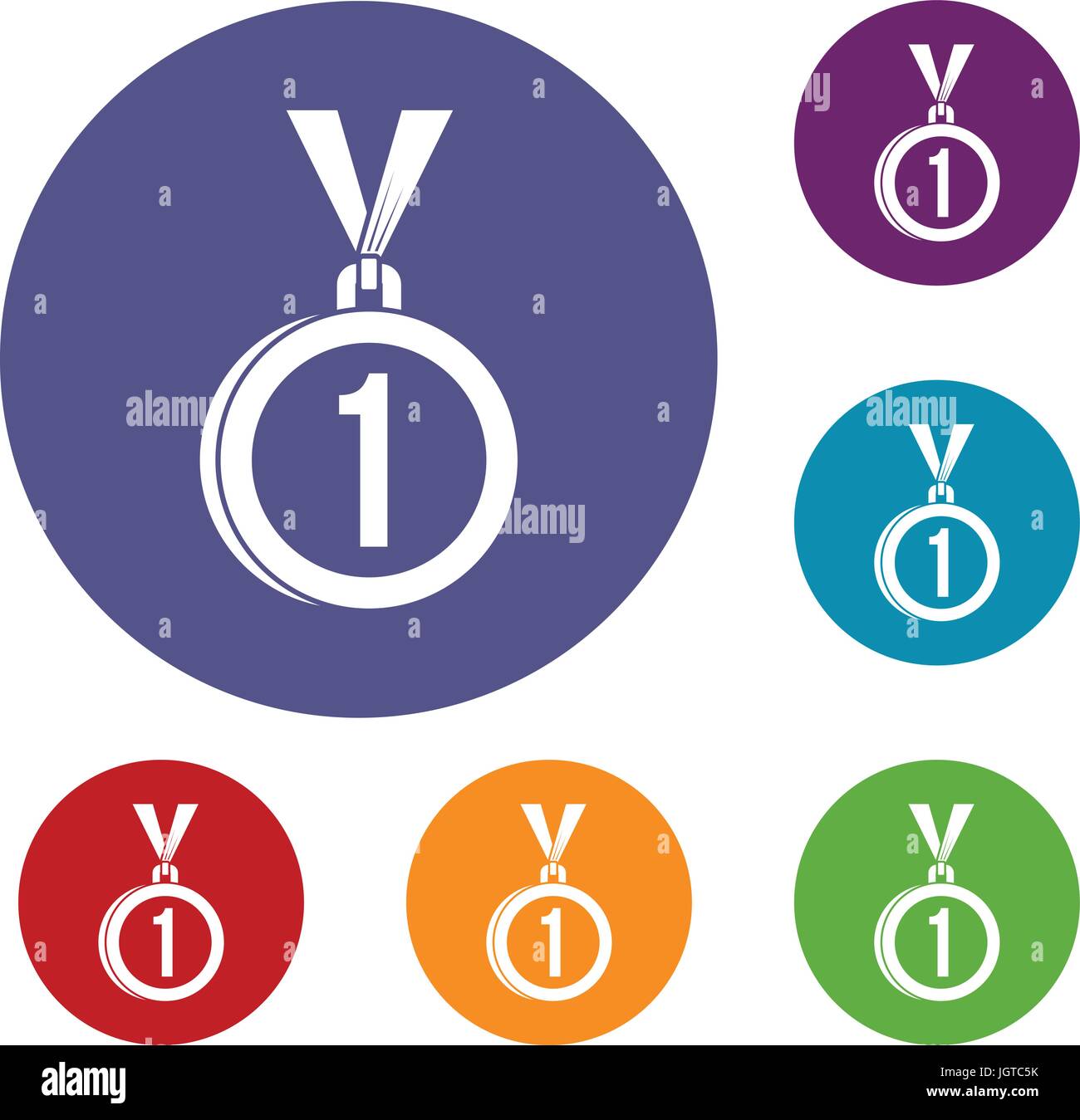 Medal for first place icons set Stock Vector Image & Art - Alamy