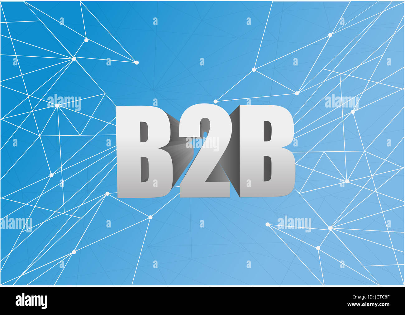 b2b business to business sign over a blue abstract tech background ...