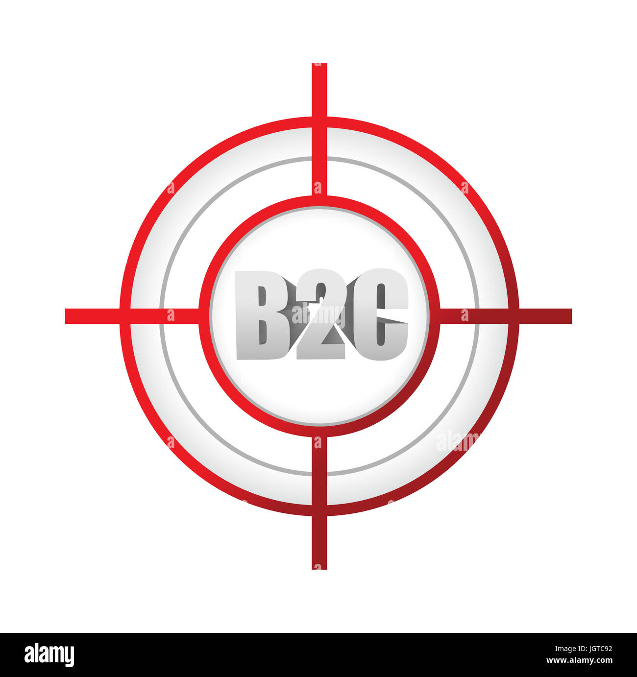 big business to customer target sign concept illustration design over a ...