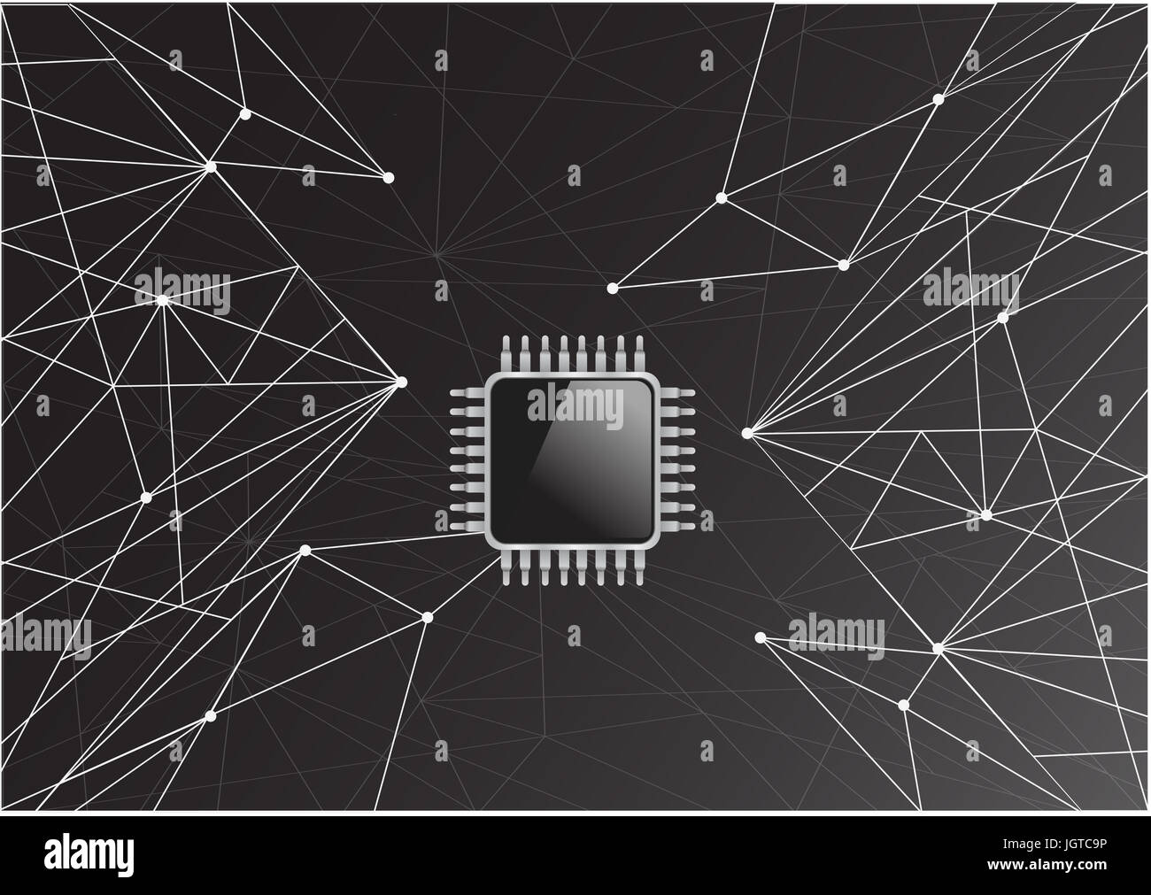 technology chip over a technology network illustration design Stock ...