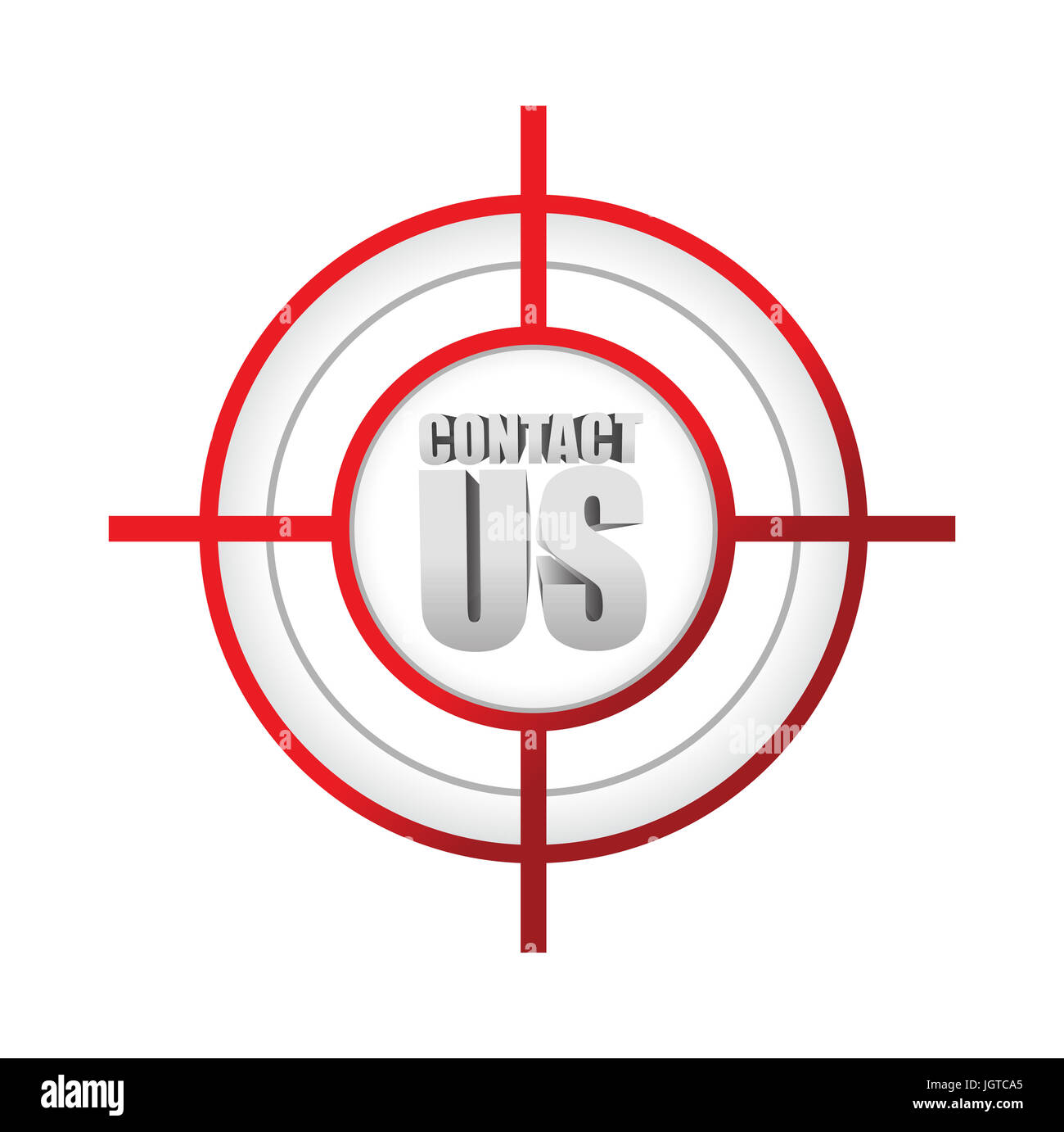 contact us target sign concept illustration design over a white ...
