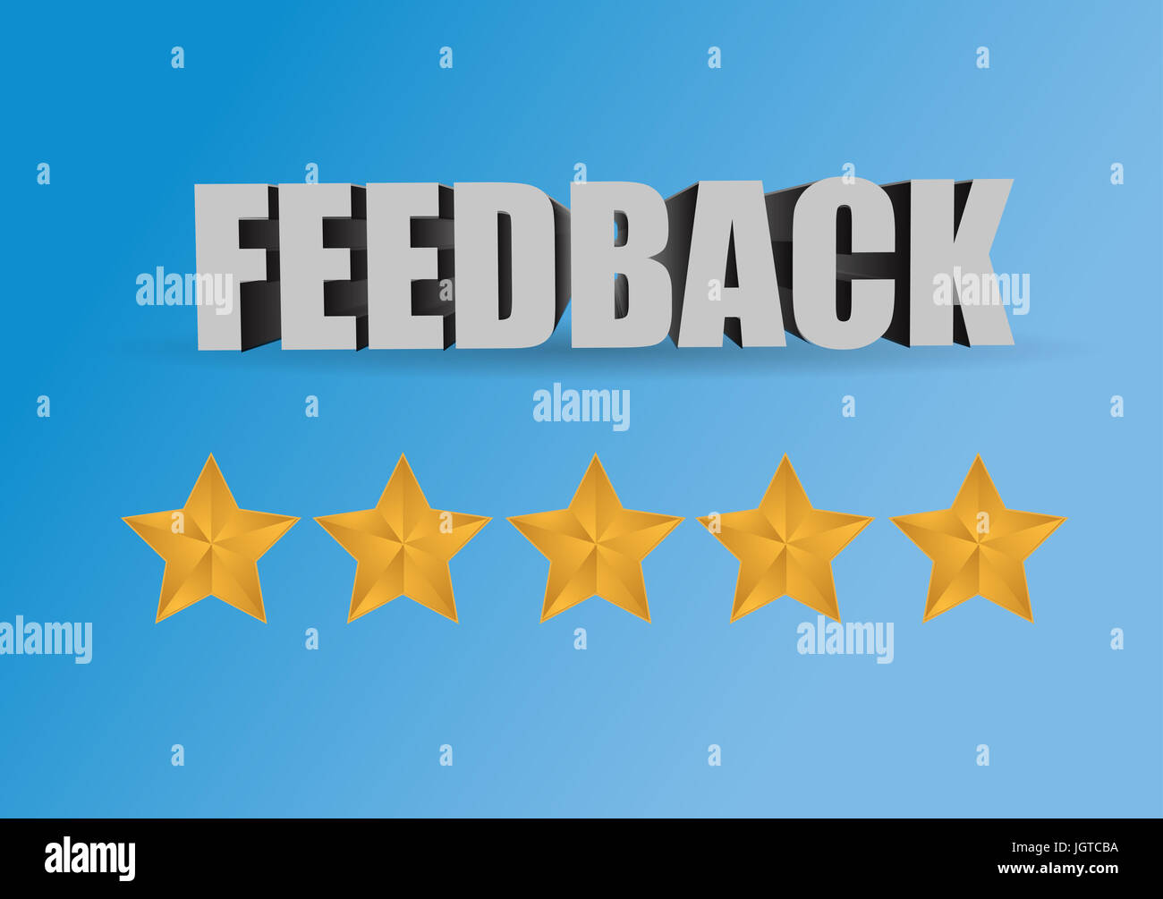positive feedback sign concept illustration over a blue background ...