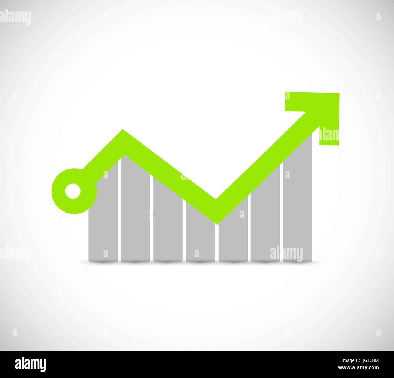 increasing profits business graph illustration isolated over white ...