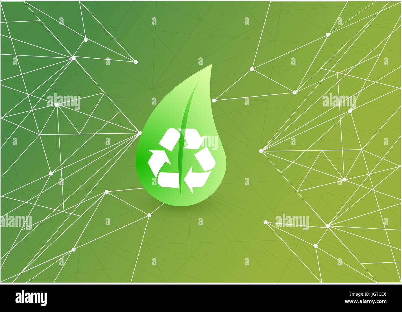 recycle nature green leave illustration over a green abstract ...