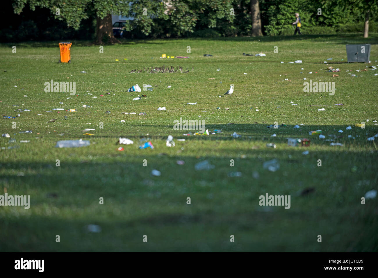trash clean up after a big event Stock Photo - Alamy