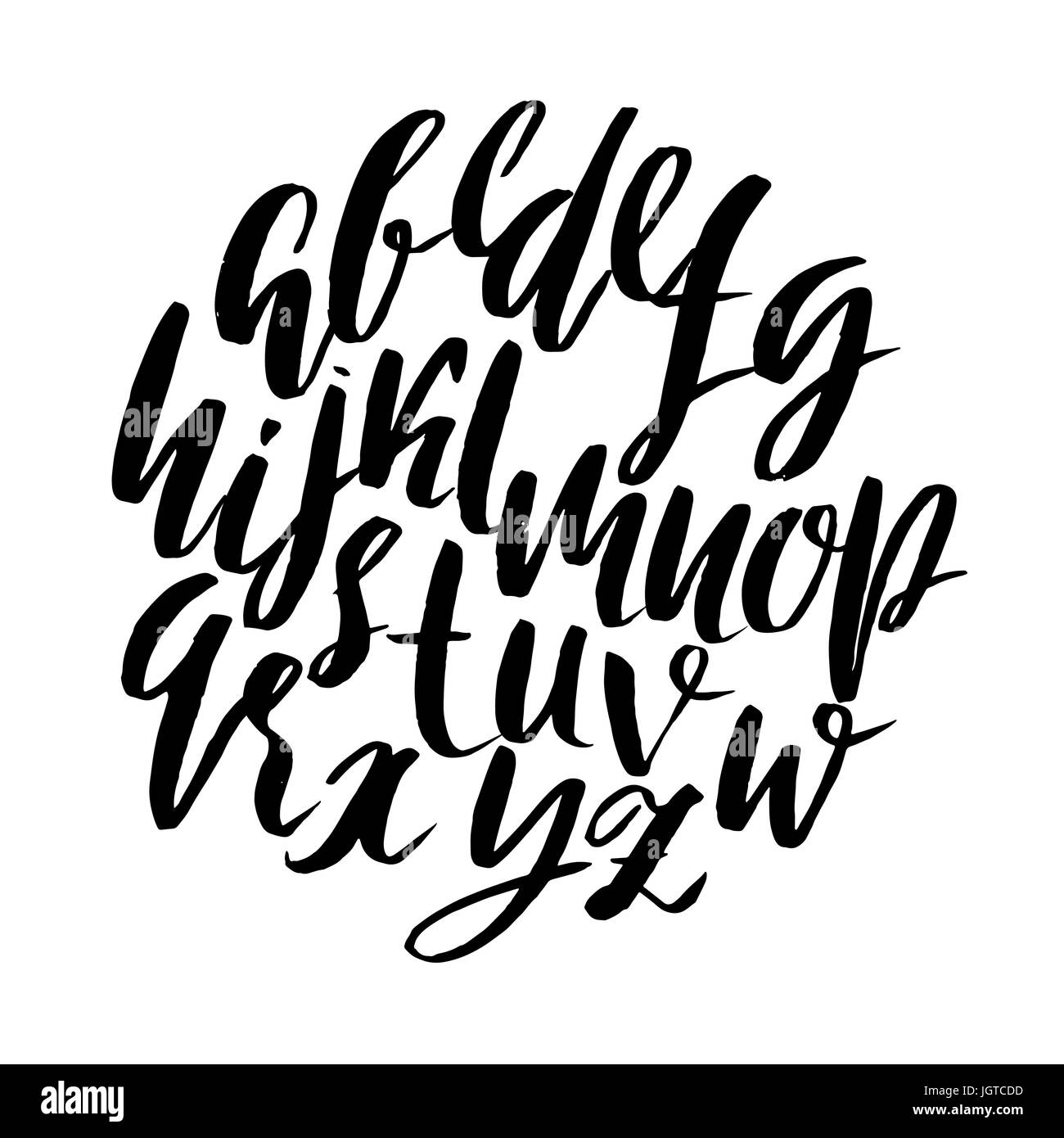 Hand drawn dry brush font. Modern brush lettering. Grunge style ...