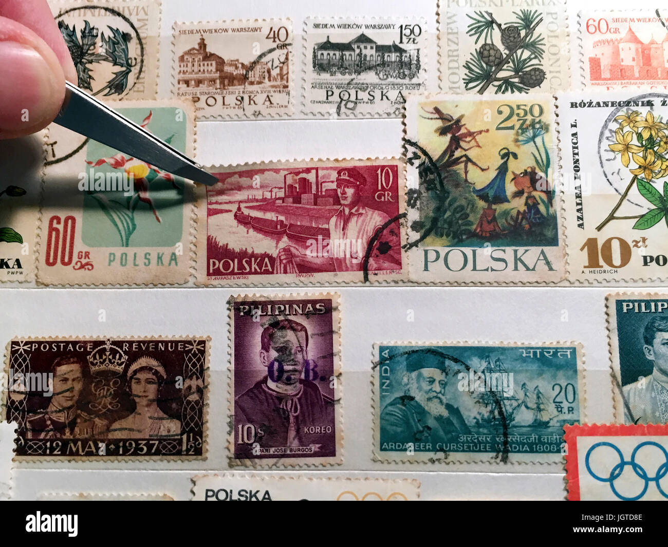 Variety of Postage Stamps Stock Photo - Alamy