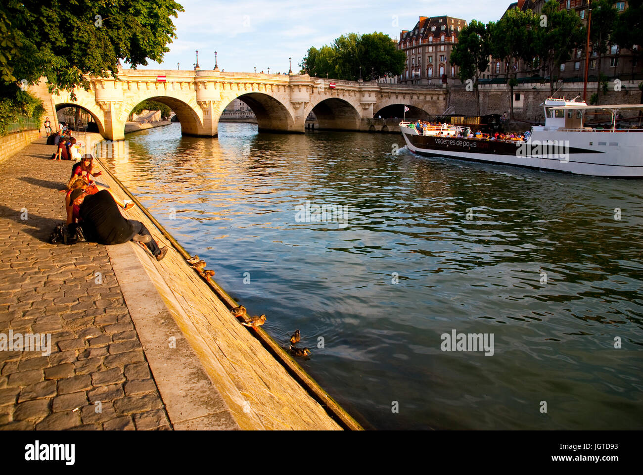 Sunset on the Siene in Paris, France Stock Photo - Alamy