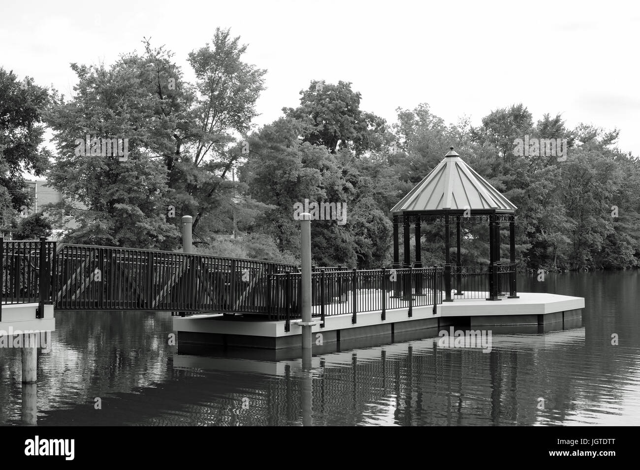 Gazebo in a lake Stock Photo - Alamy