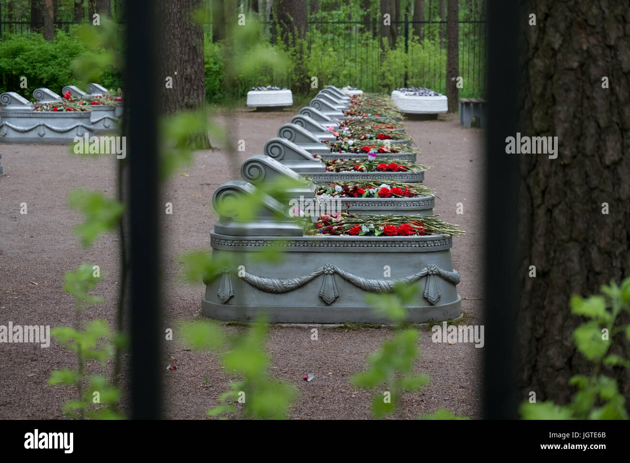 Russian military cemetery in park Stock Photo - Alamy