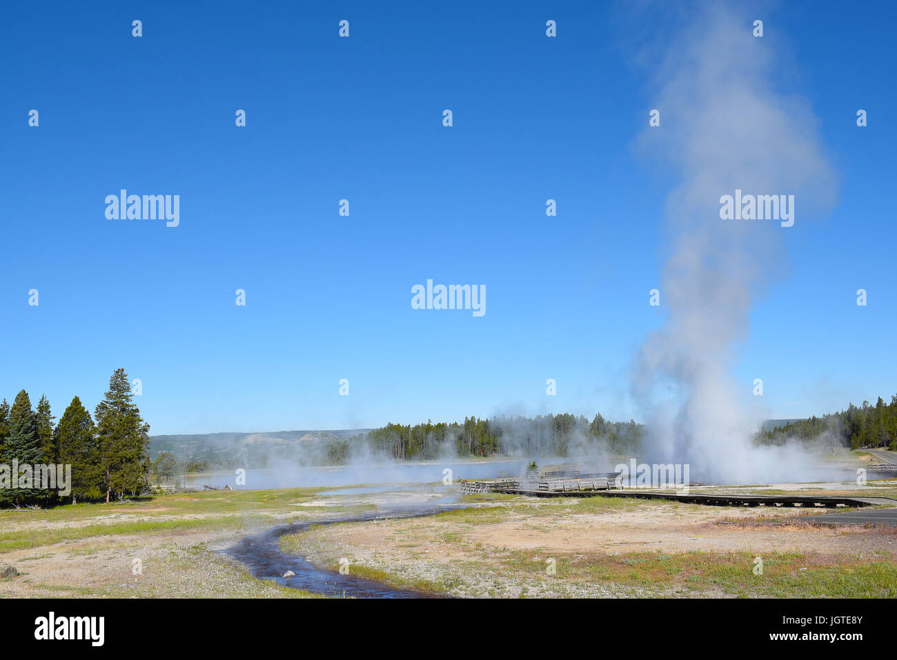 Artesia Geyser, a geyser in the Lower Geyser Basin of Yellowstone ...