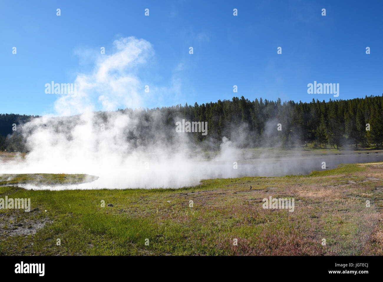 Firehole Lake, Yellowstone National Park, Lower Geyser Basin Stock ...