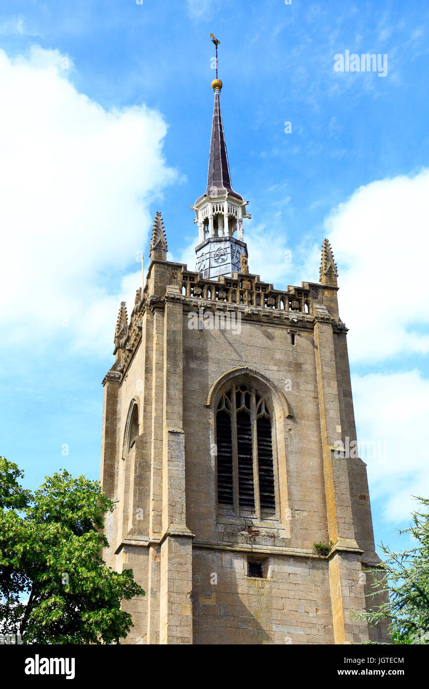 Swaffham Parish Church, detail of west tower, Norfolk, England, UK ...